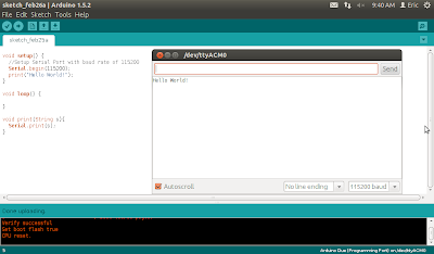Arduino-er: Hello World on Arduino Due, with message printed in Serial port
