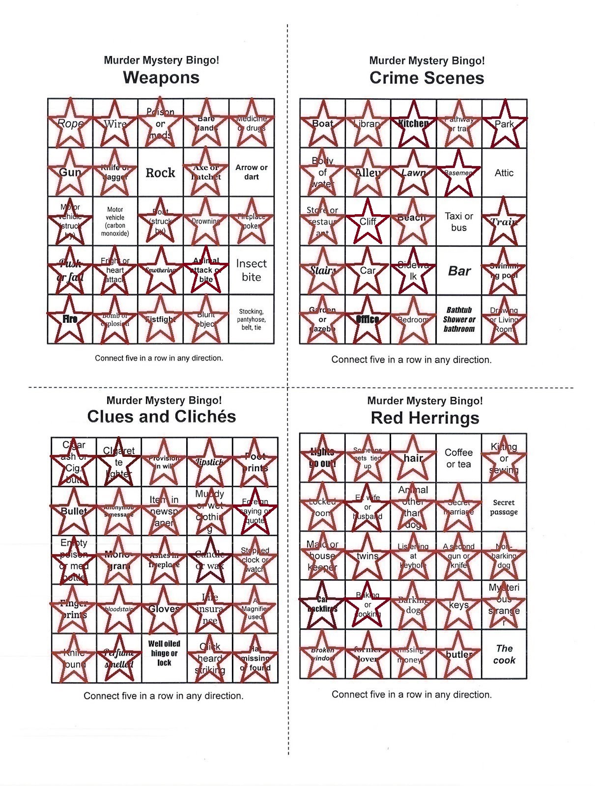 MY READER'S BLOCK: 2020 Murder Mystery Bingo Reading Challenge