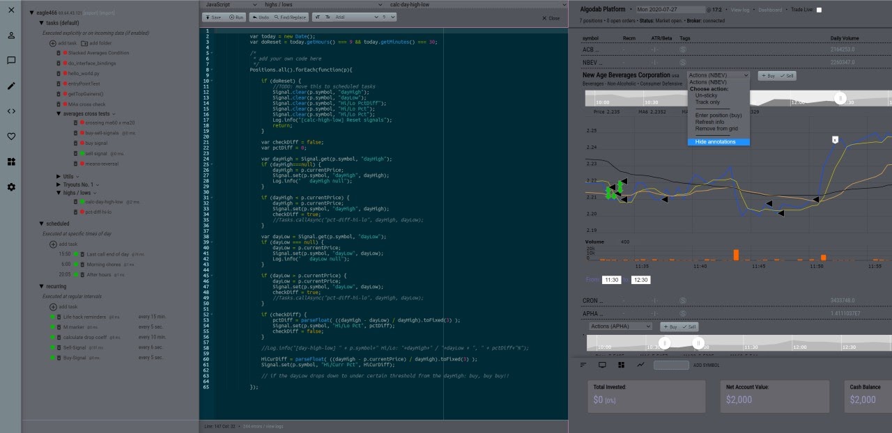 AlgoDab - IDE for Algo Trading