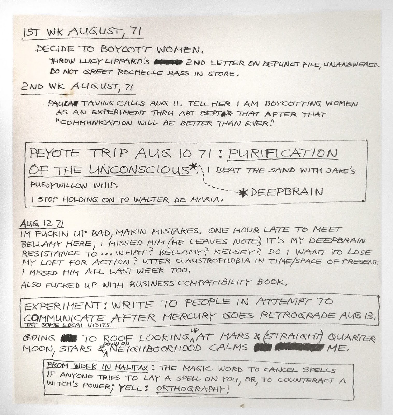 Artists' Books and Multiples: Lee Lozano | Notebooks 1967-70