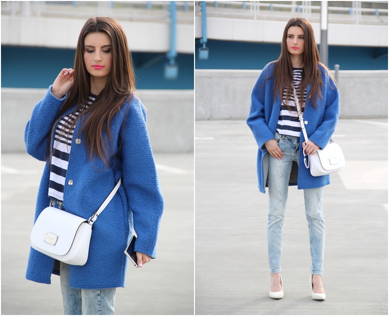 INTENSE BLUE COLOUR COAT - STYLVENA
