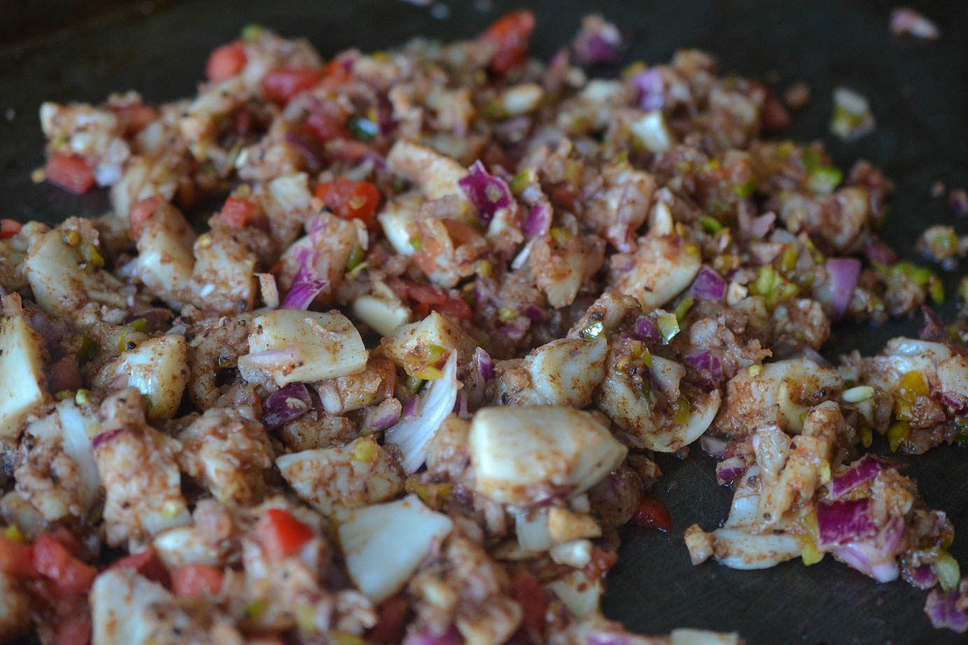 Greedy Girl : Foil roast curry conch with pumpkin and okra