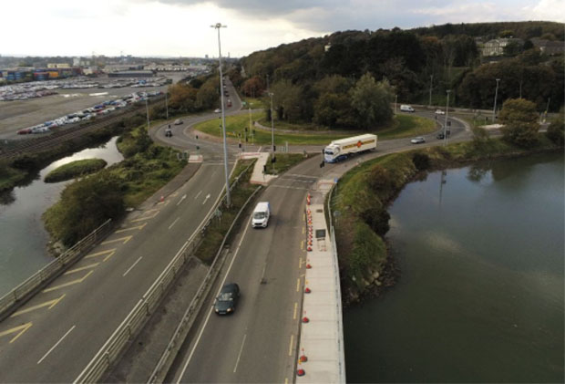 From the Dunkettle Roundabout, there is a footpath all of the way into ...