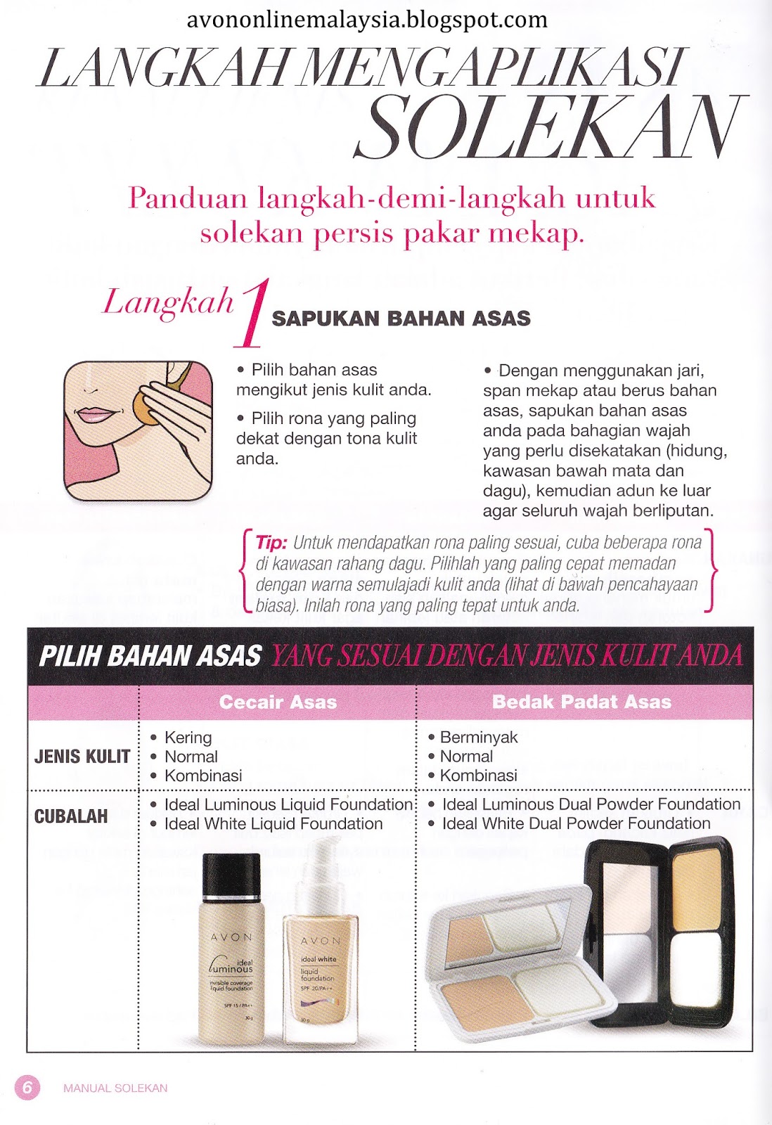 Tips Solekan Mengikut Jenis Kulit & Bentuk Muka | Buy AVON Online Malaysia