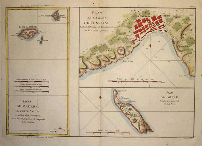 CARTOGRAFÍA HISTÓRICA DE MACARONÉSIA: A MADEIRA, BONNE, 1788