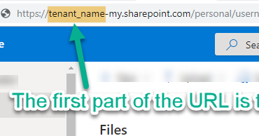 How to find your tenant name in Office 365
