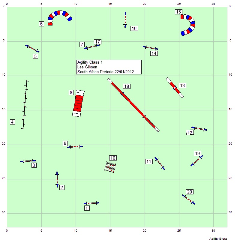 Lee Gibson Training: Agility Class 1,2,3 Course Plans From J'burg Show