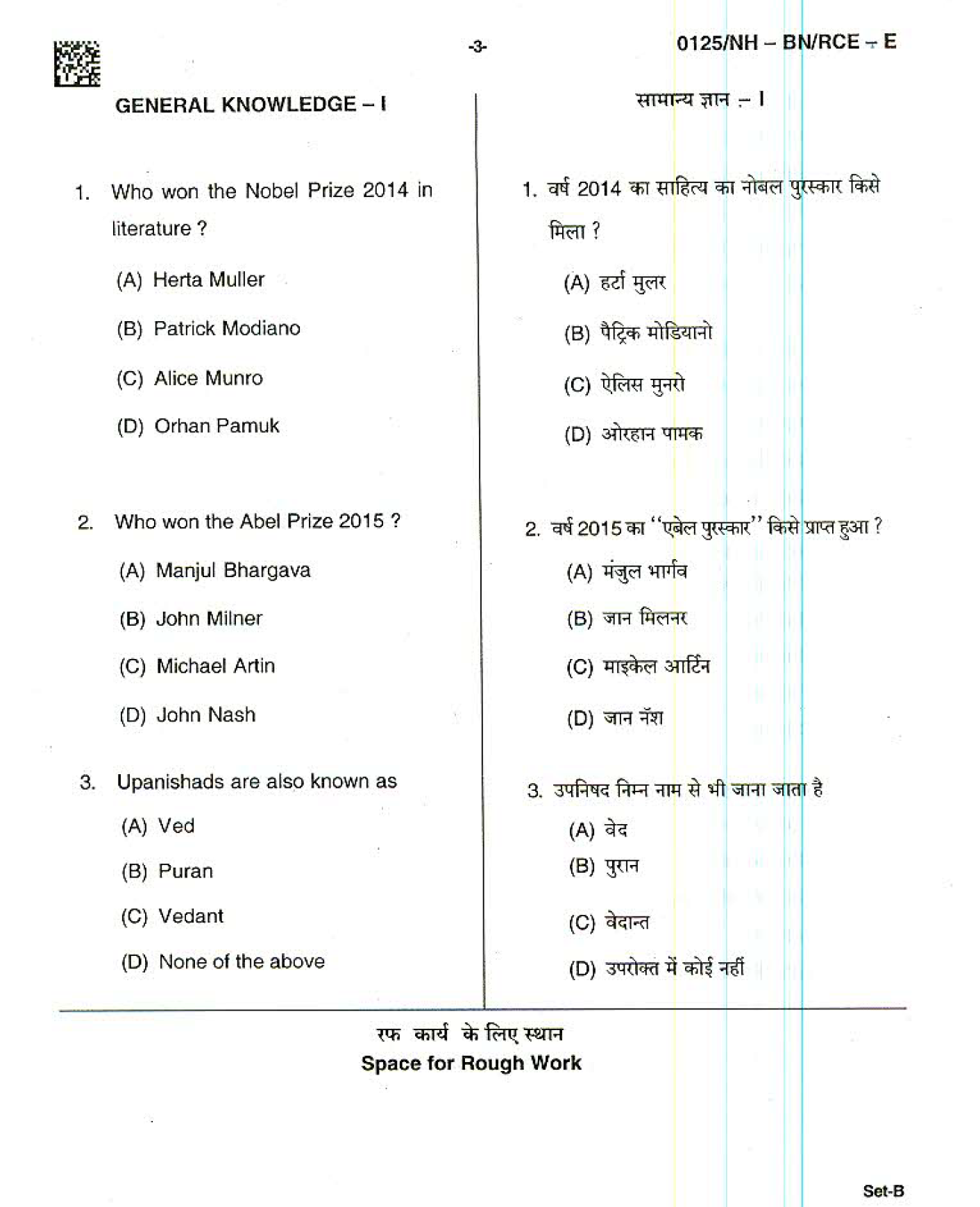 CG Vyapam Assistant Manager Recruitment 2015 Question Paper ...