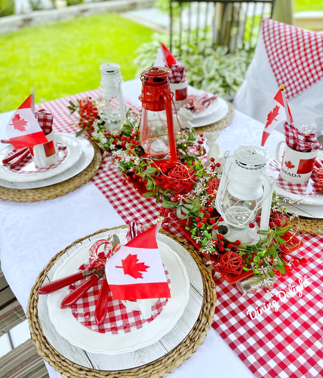 Dining Delight: Canada Day Tablescape for Backyard BBQ