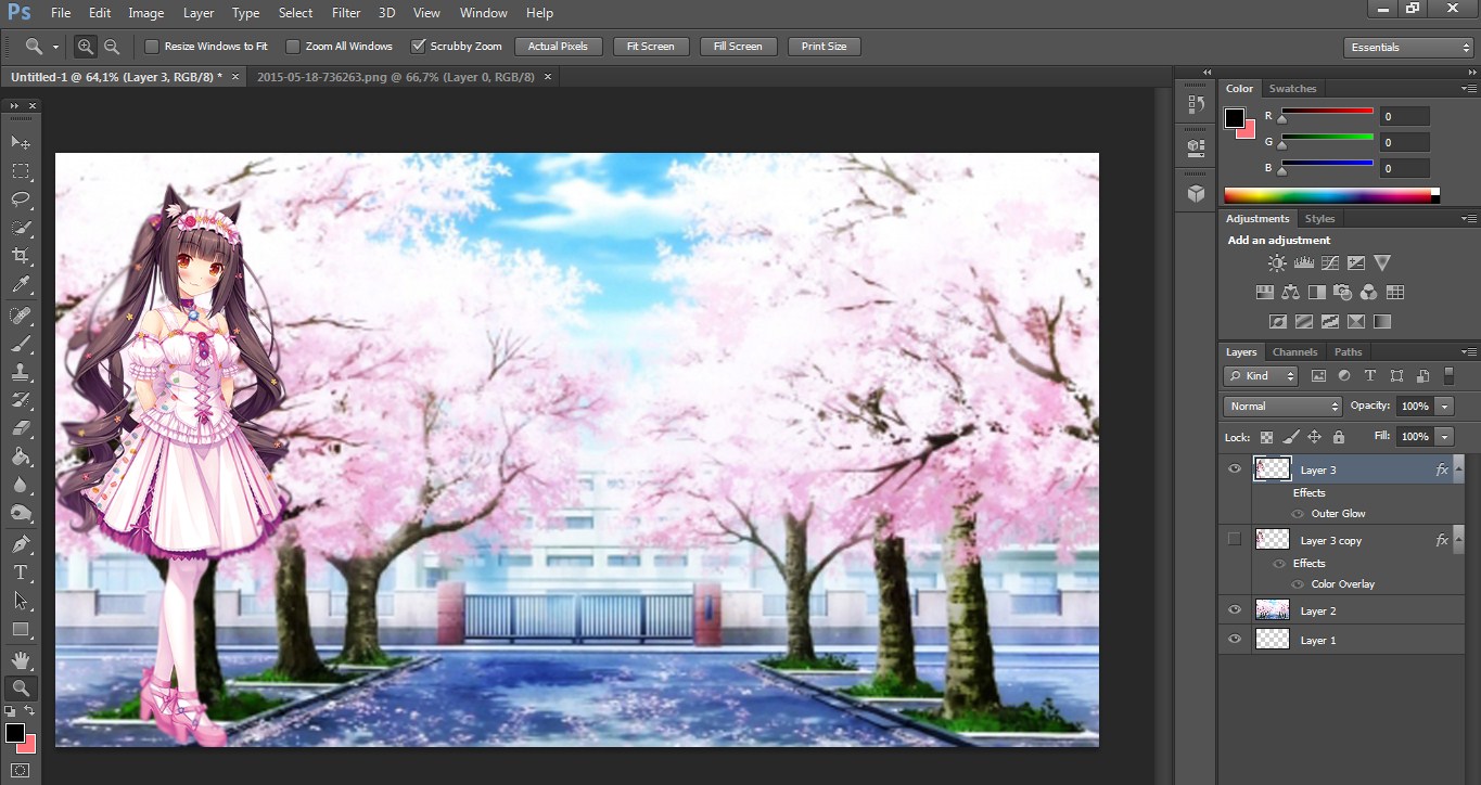 Tutorial Membuat Simple wallpaper anime menggunakan Adobe Photoshop