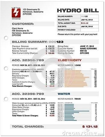 Sample Water Bill Template - Invoice Template