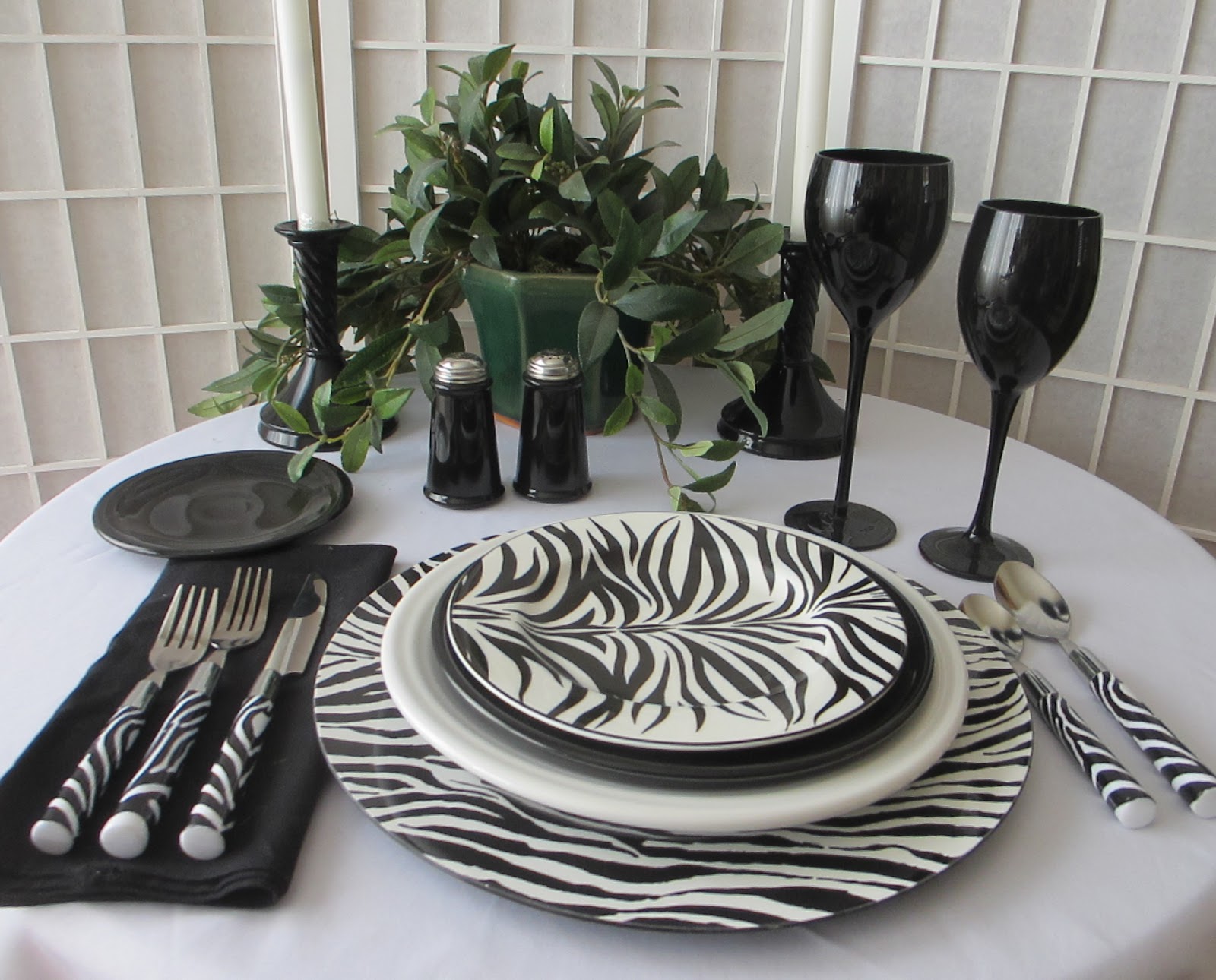 Table for One: Fun With Zebra Tablescape