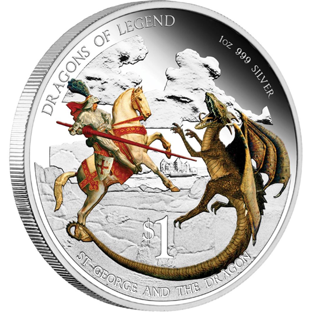 Australia Silver: Dragons of Legend St George And The Dragon 2012 1 oz ...