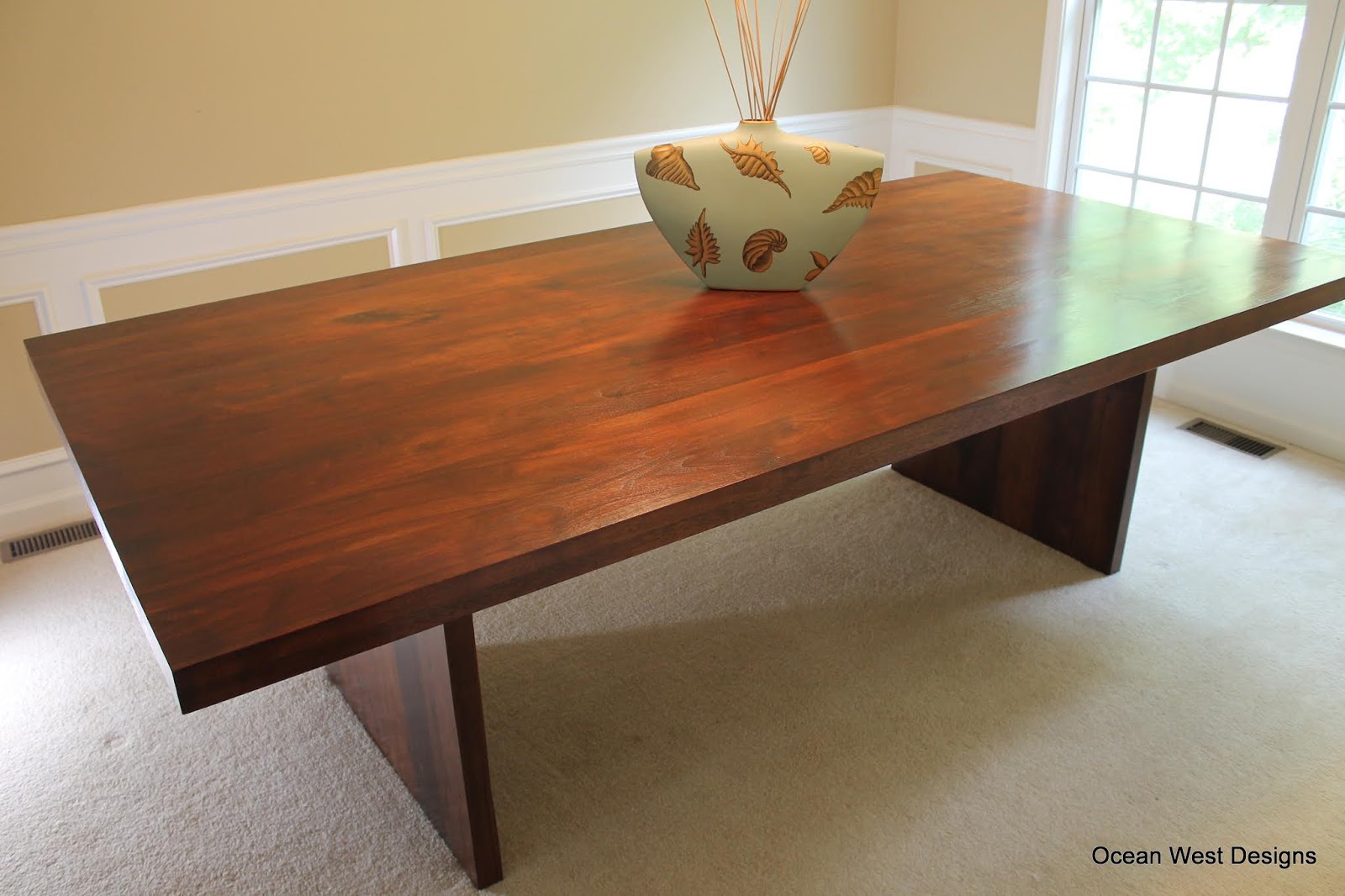 Ocean West Designs: "MONTEREY" Custom Modern Walnut Table