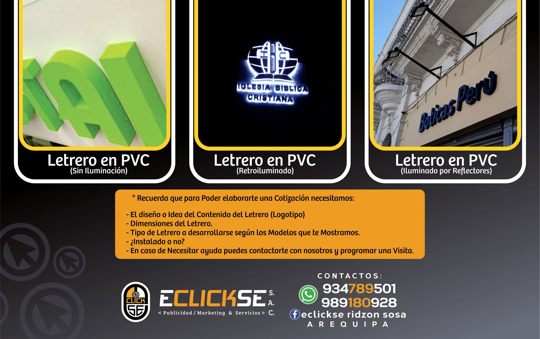 Eclickse - Publicidad Marketing y Servicios.: LETREROS EN ALTO RELIEVE ...