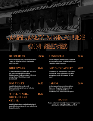 Jam Jar : Jam Jar: The Menus & Info!