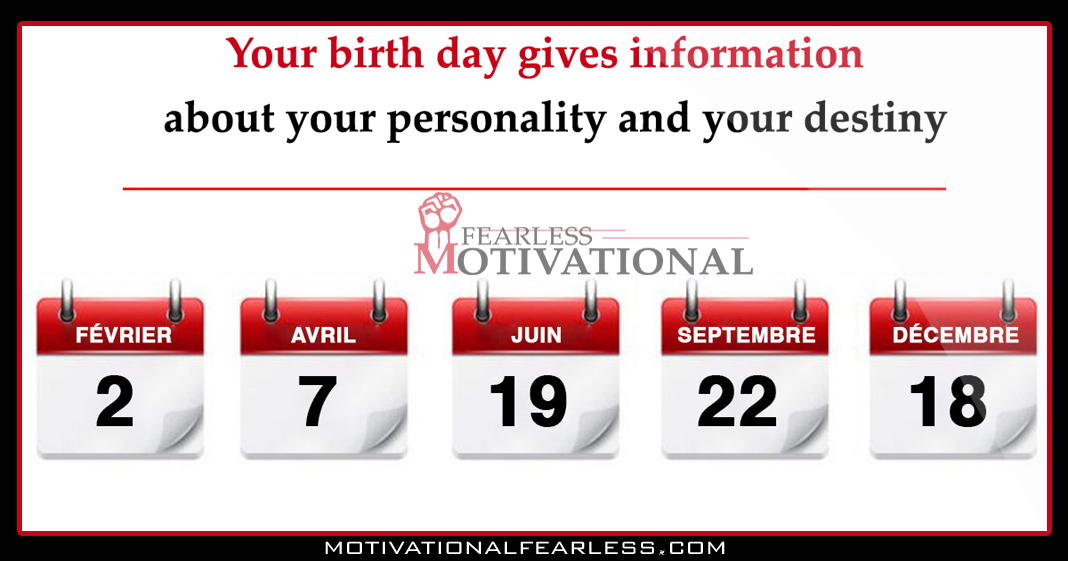 Your birth day gives information about your personality and your ...