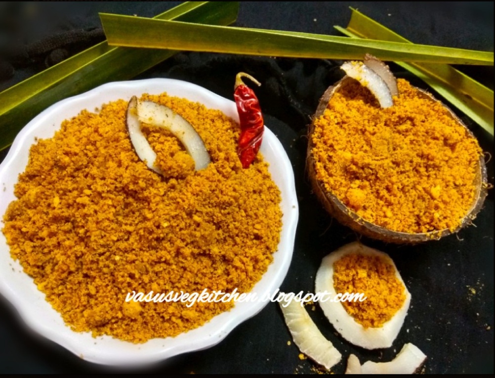 Vasusvegkitchen: Velluli Kobbari Karam Podi || Ellipaya Kobbari Karam ...