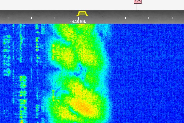 KA7OEI's blog: Intruder at the top of the 20 meter amateur band?