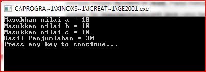 Pemrograman Java : Inputan dari Keyboard