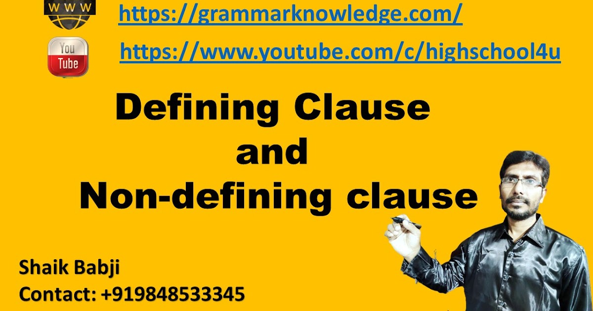 Defining Clause and Non-defining clause A Complete Guide | Relative ...
