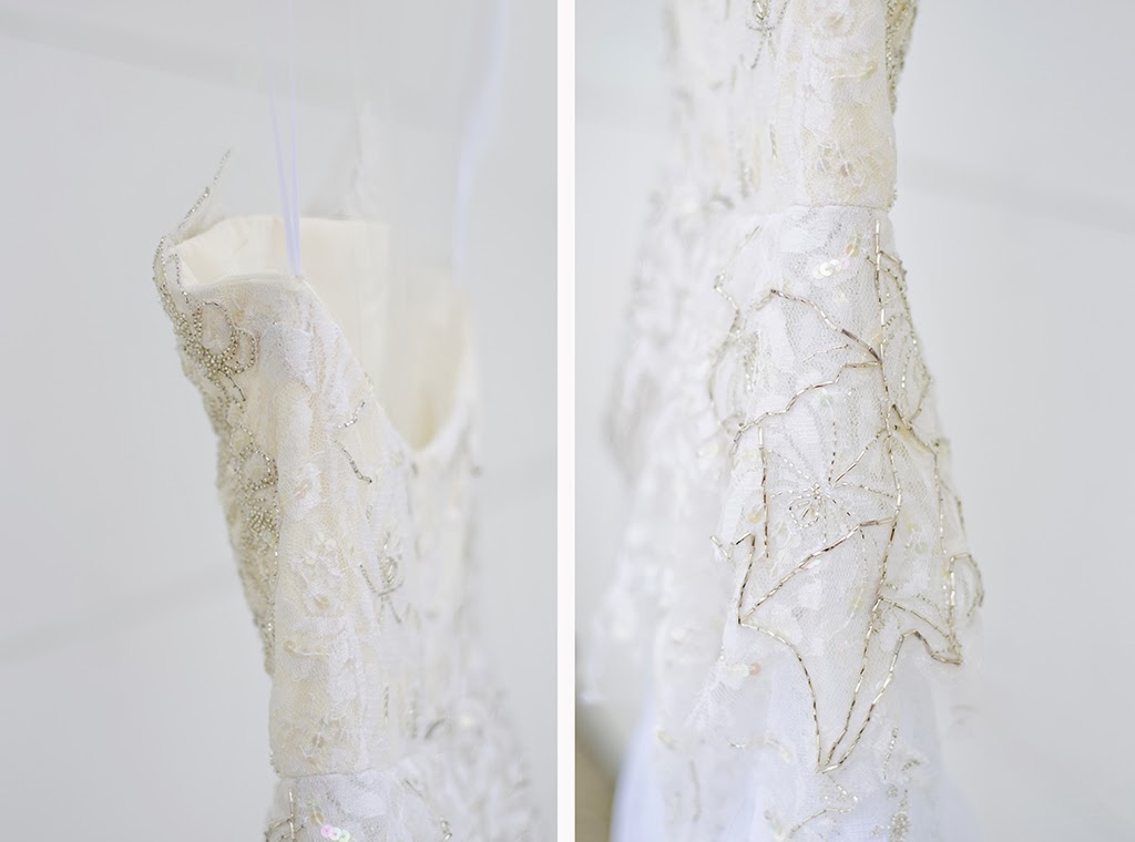 Esther from the Sticks: Custom Wedding Dress: Beaded Leaf Gown