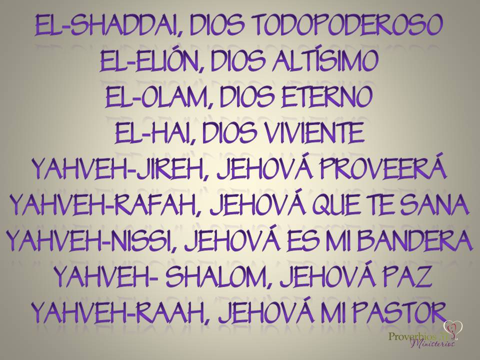 Voz y Esperanza: Los nombres de DIOS