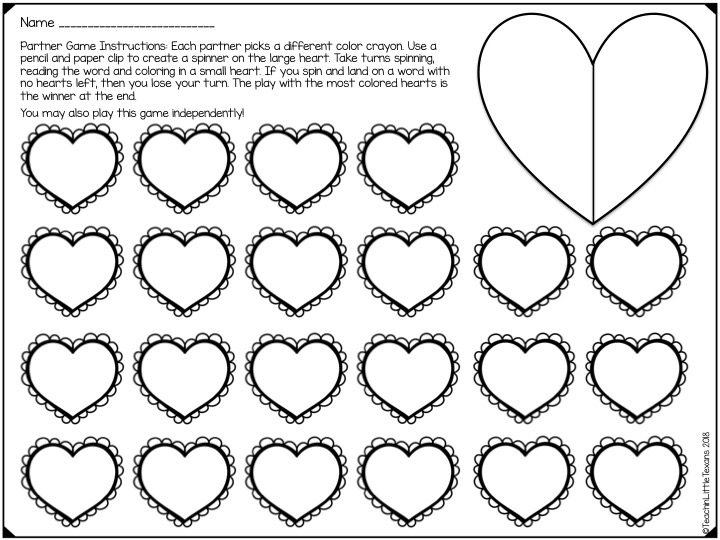 Teachin' Little Texans: Valentine's Day Themed Sight Word Pages + A Freebie