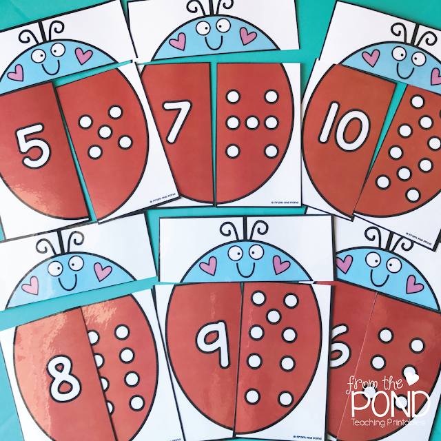 Ladybug Match & a FREE One Page Craft! | From the Pond