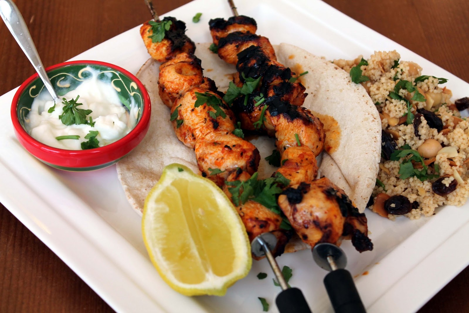 Serena's Medium Rare: Harissa Spiked BBQ Chicken Kebabs