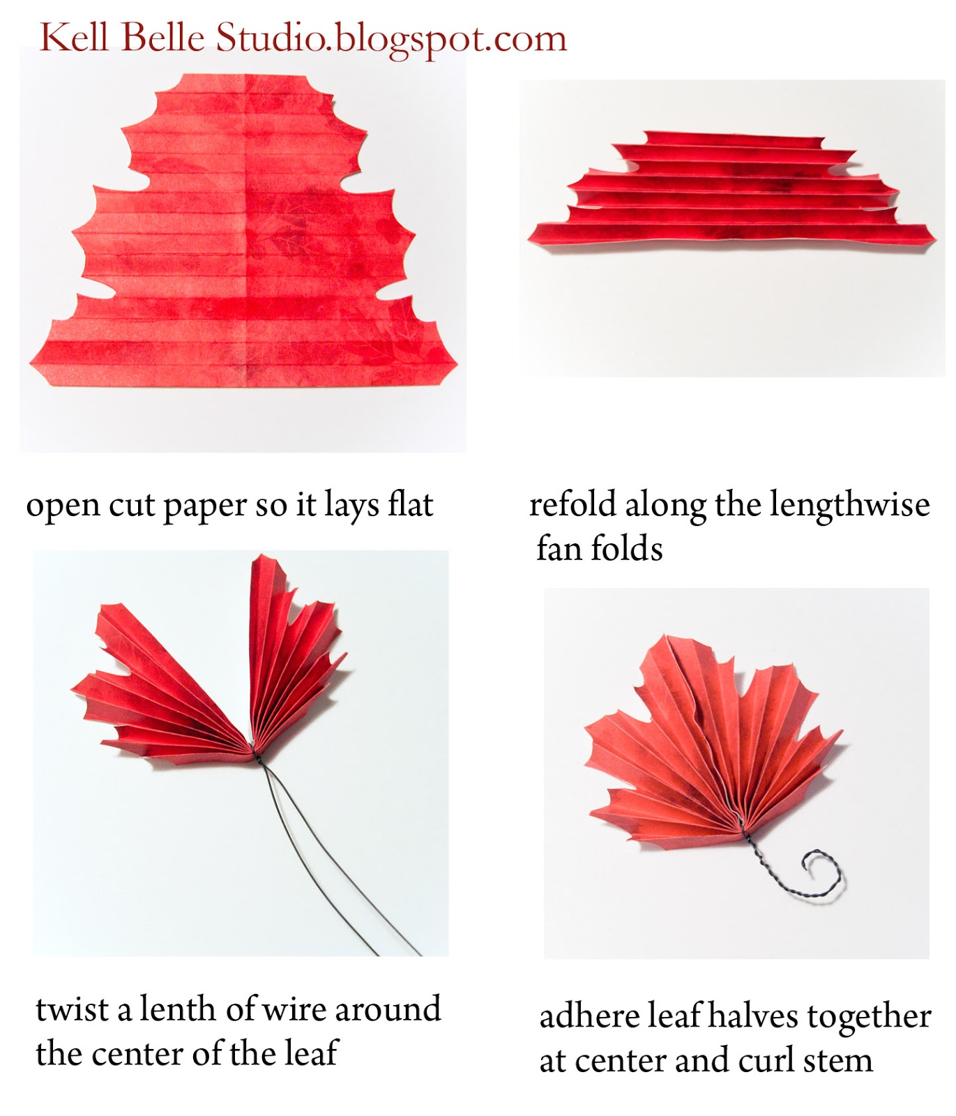 Kell Belle Studio: Fan Folded Leaf Tutorial
