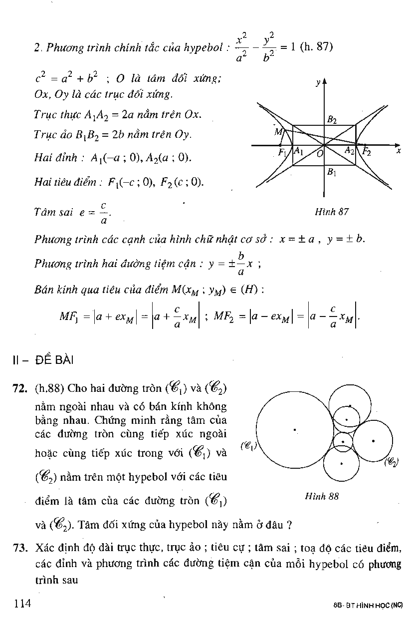 Bài Tập Hình Học 10 Nâng Cao - Bài 6: Đường hypebol - Sách Giáo Khoa | Sách Giải Bài Tập | SGK ...