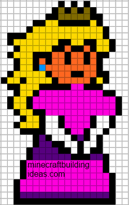 Minecraft Pixel Art Templates: Princess Peach