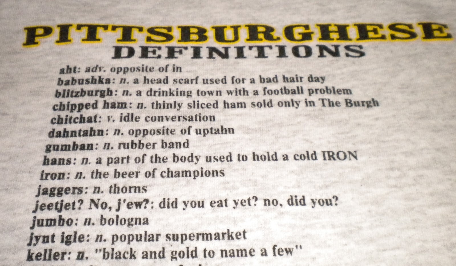 Pats Posts: Pittsburghese