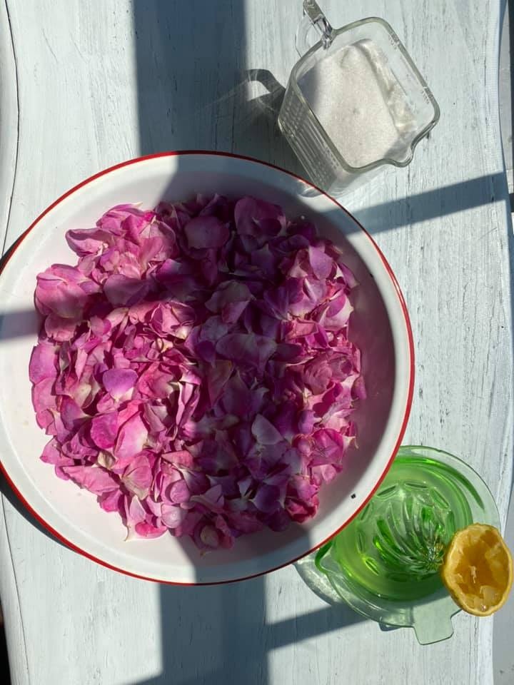 Rose petal syrup