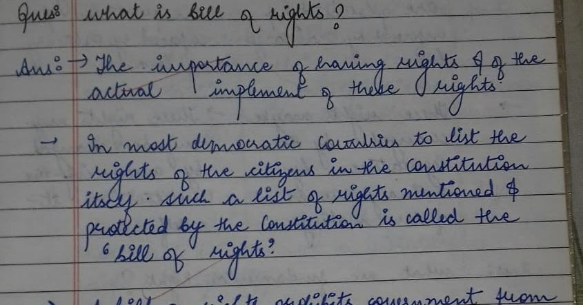 Class 11CH-2 RIGHTS IN THE INDIAN CONSTITUTION/ HAND WRITTEN NOTEs by ...