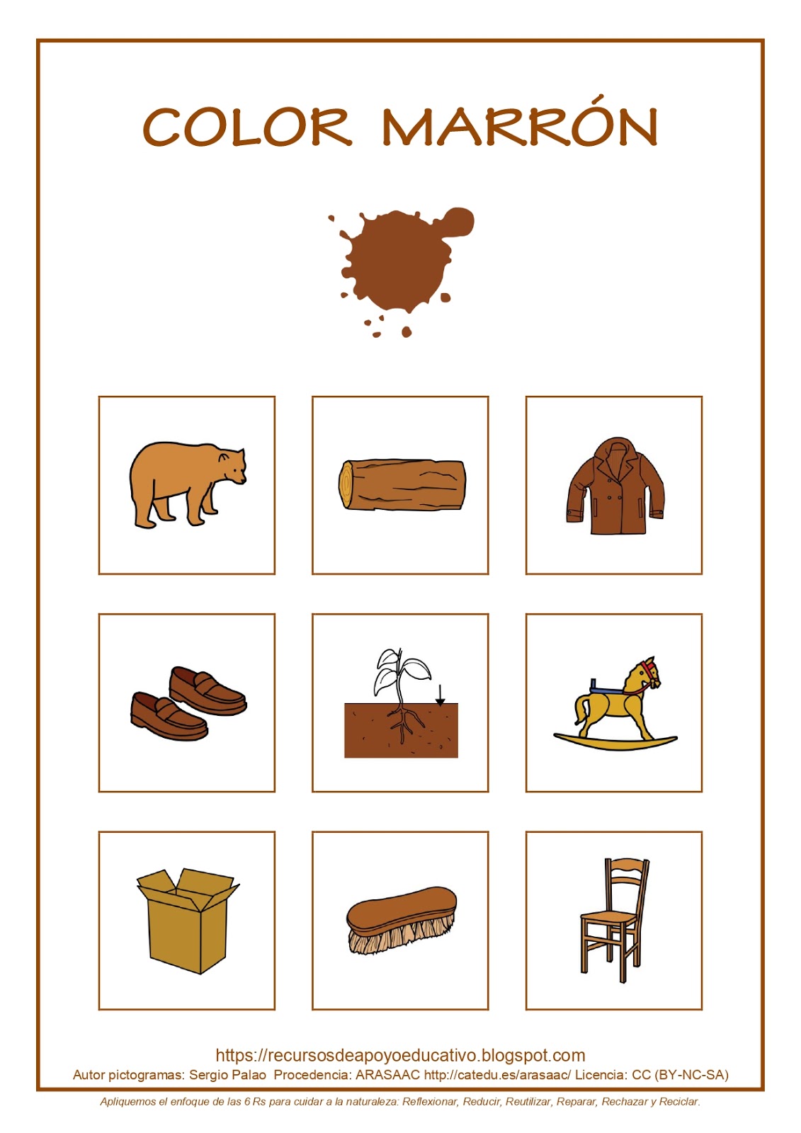 RECURSOS DE APOYO EDUCATIVO: Láminas con dibujos de colores: azul ...