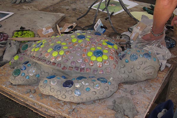Melissa Cole Fun Fine Art: Turtle Cement Sculpture