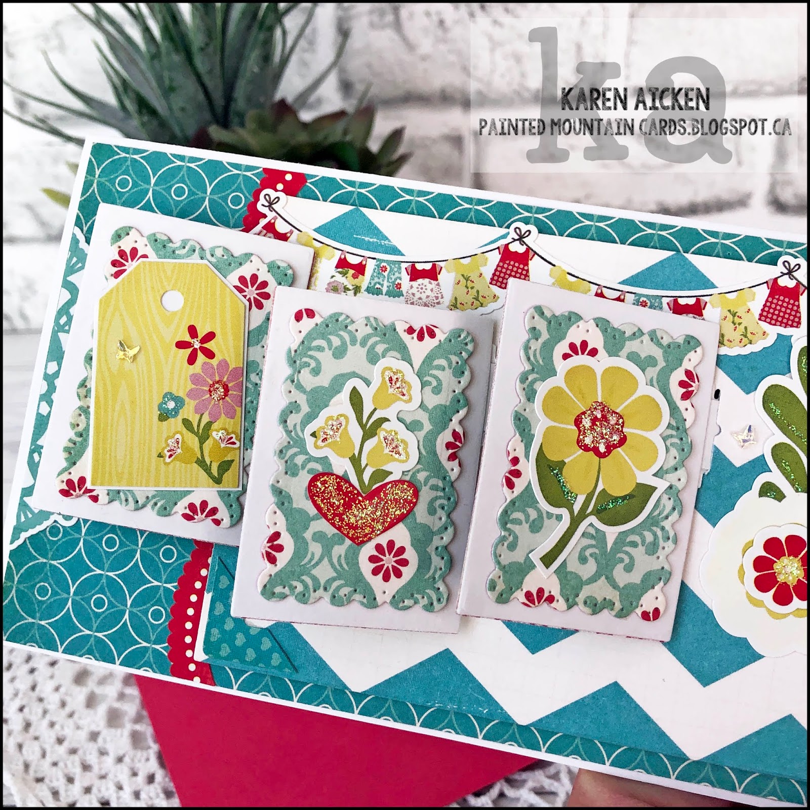 Painted Mountain Cards: Triple Flip Girlie Card