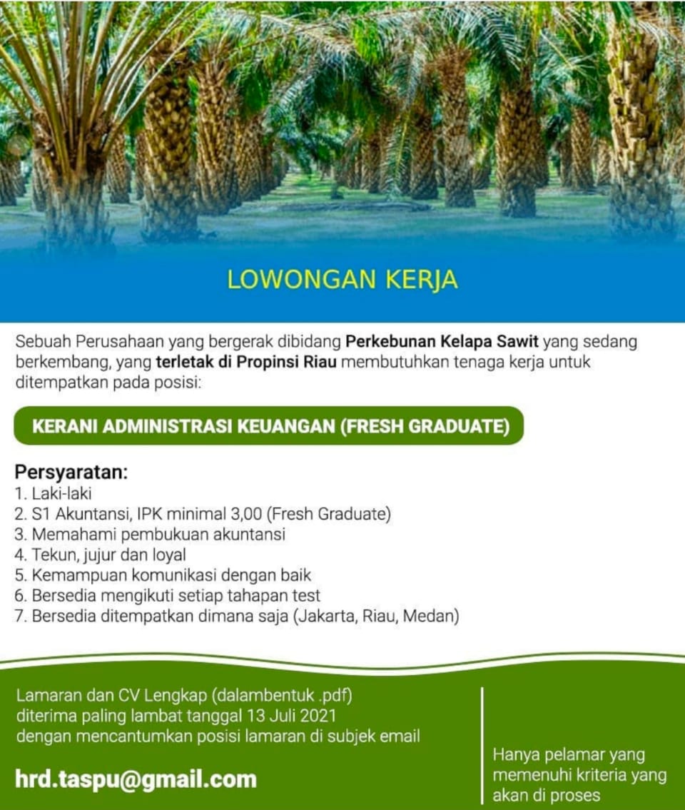Info Loker Terbaru Di Perusahaan Bidang Perkebunan Kelapa Sawit My Xxx Hot Girl