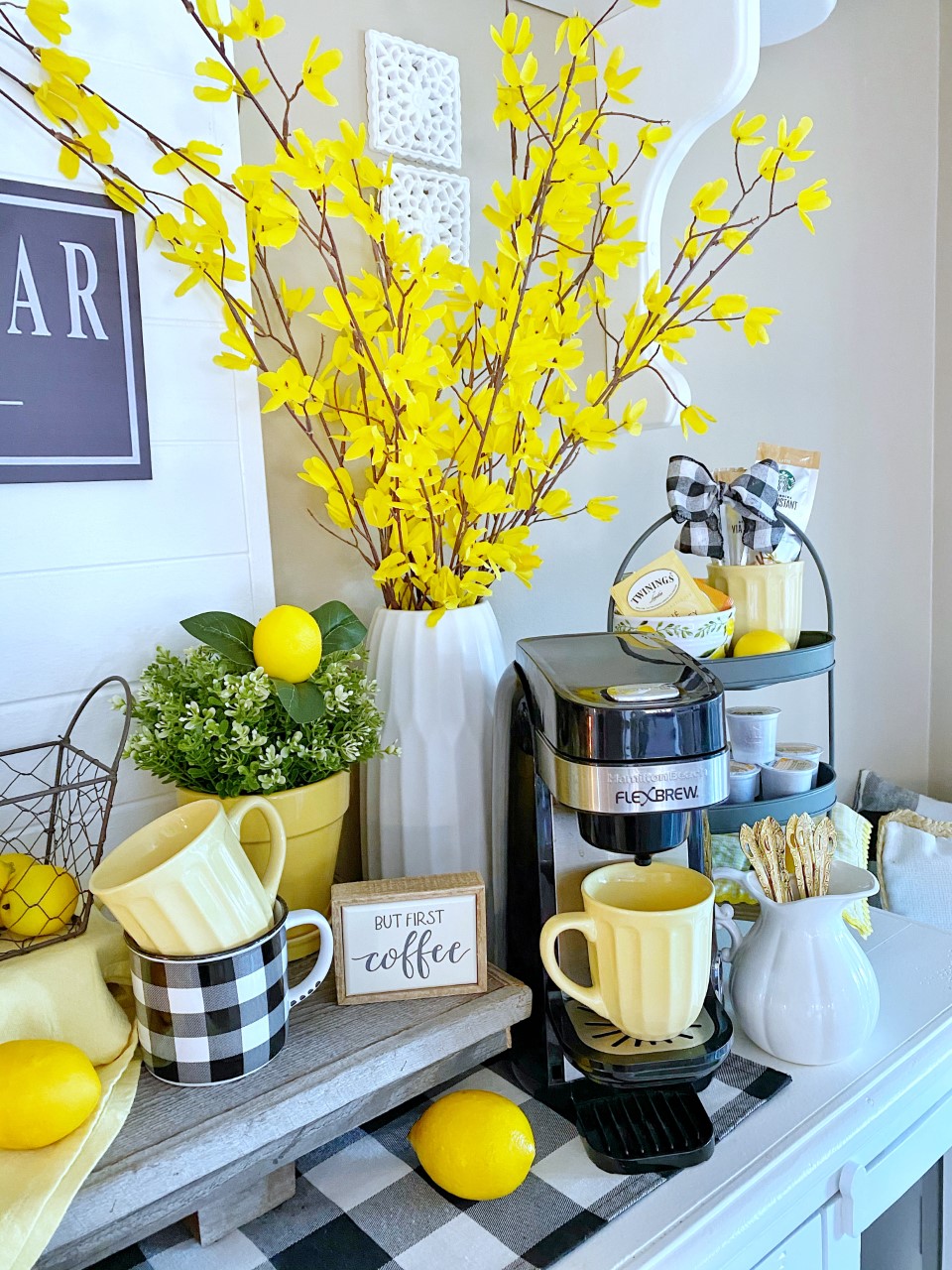 Dining Delight: Coffee and Tea Bar with Lemon Decor