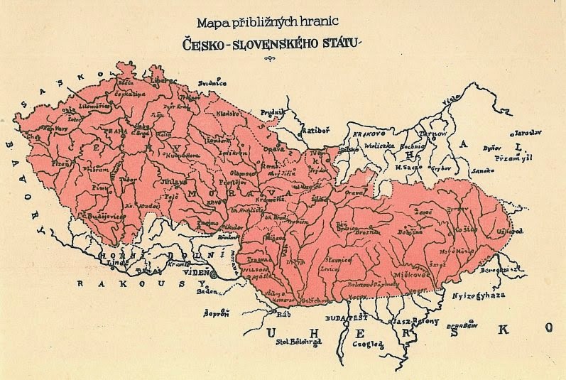 Moravská orlice: Mapa zemí československých a Budoucí republika ...