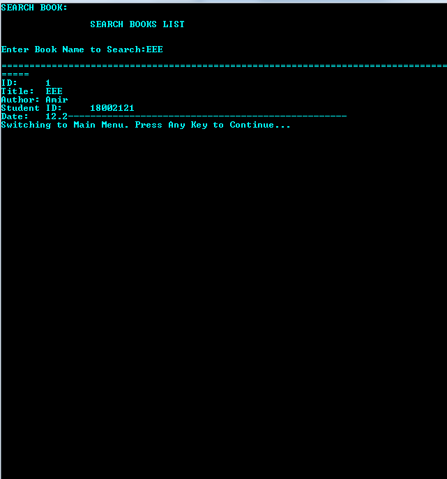 Library Management System : C programming