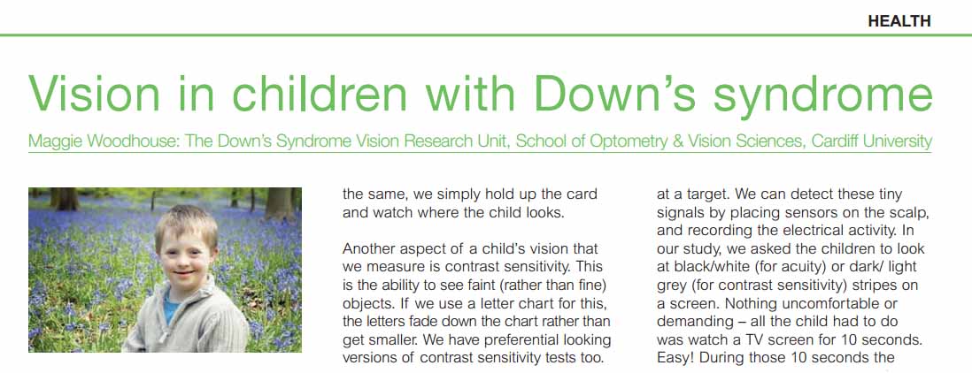 Keeping Up with Down Syndrome NSW: Vision in children with Down syndrome