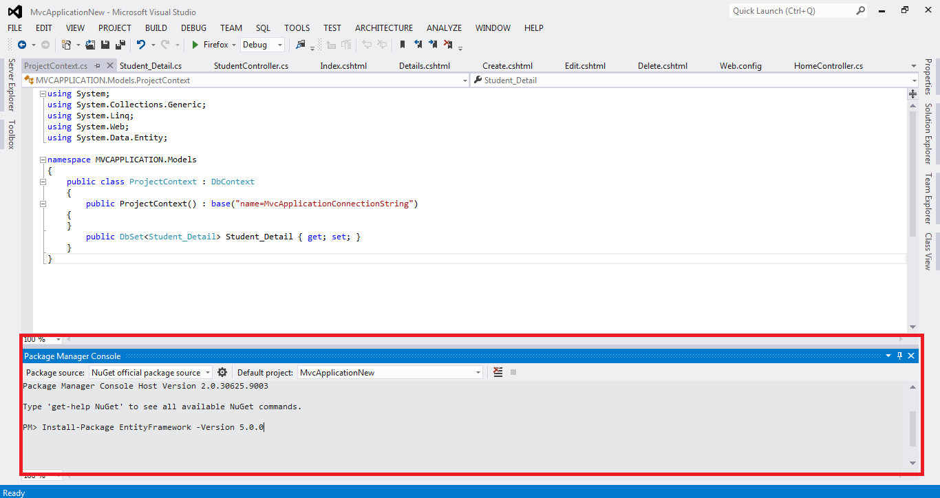 Create Read Update And Delete In Mvc 4 Using Code First Approach Aspmantra Aspnet