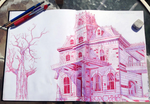 October Sketchbook: Haunted House #2 - 568 Bayou Gulch Drive