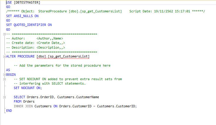 Sql Create Stored Procedure