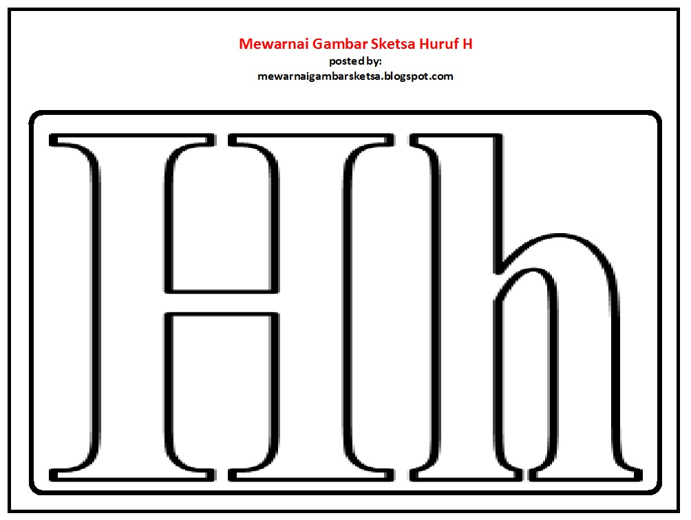 Mewarnai Gambar: Mewarnai Gambar Sketsa Kaligrafi Huruf H