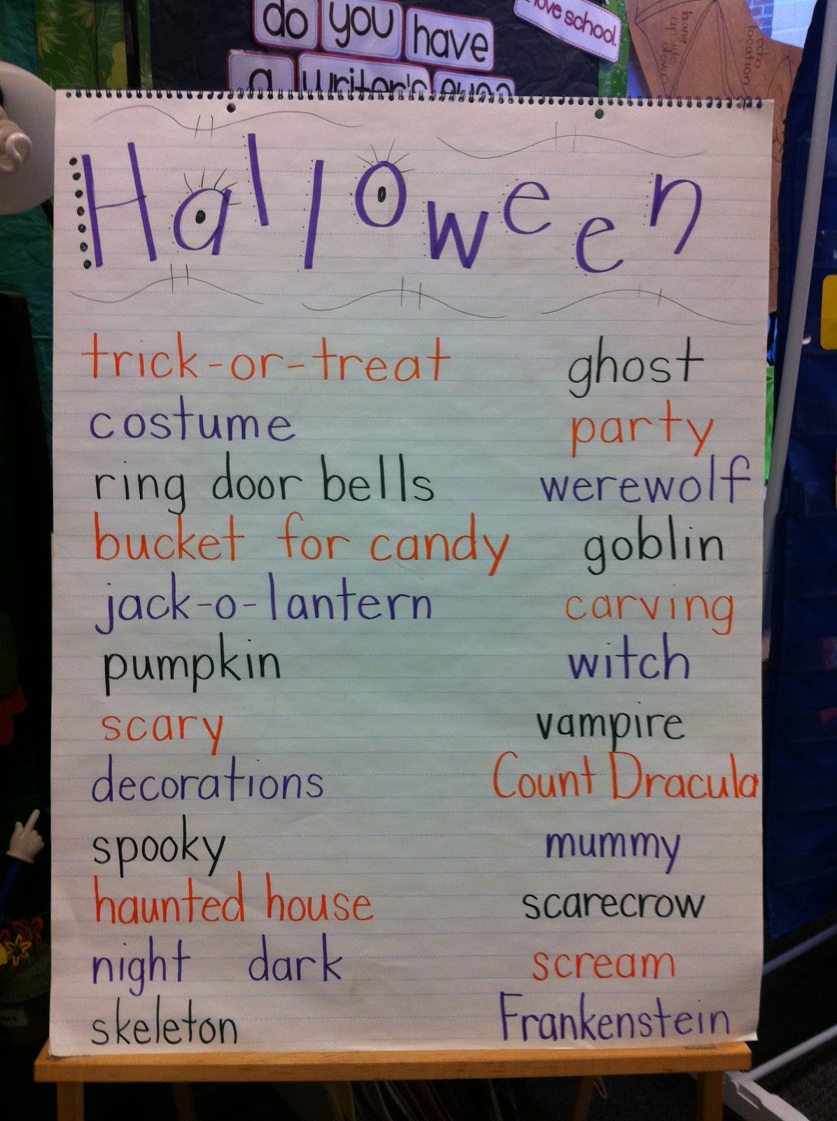 Adventures With Firsties: Halloween Chart