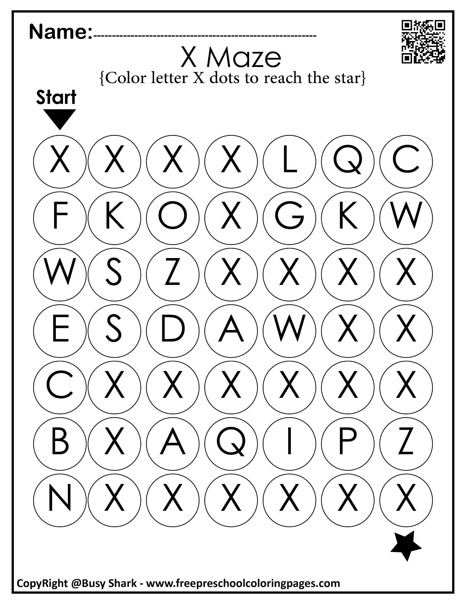 Letter X "10 free Dot Markers coloring pages"